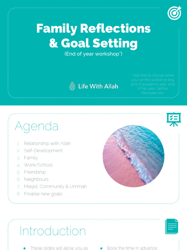 Family Reflection Goal Setting Workshop 1 | PDF | God In Islam ...