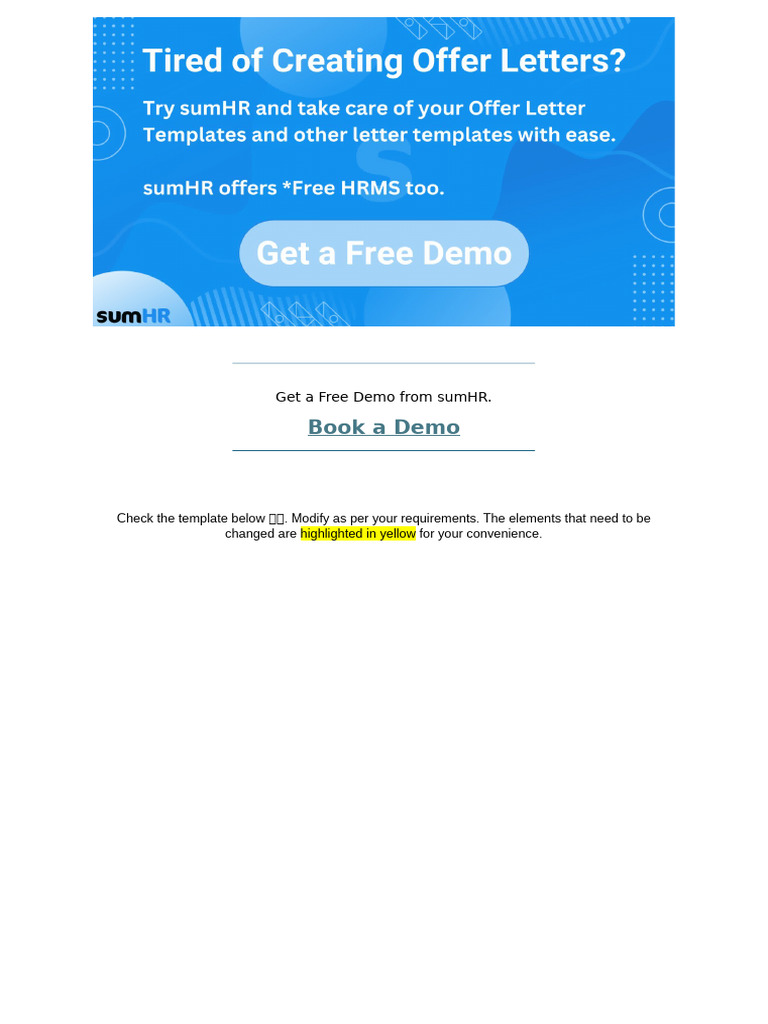 Full-Time Job Offer Template | PDF