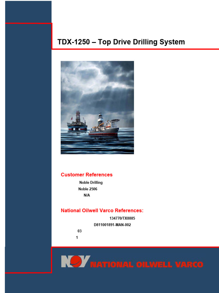 TDX-1250 Top Drive User Manual | PDF | Mechanical Engineering