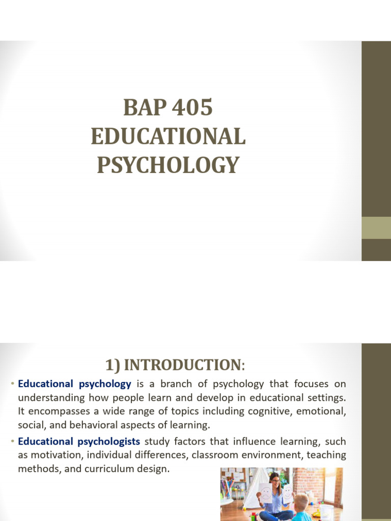 Educational Psychology Overview and Scope | PDF | Educational ...