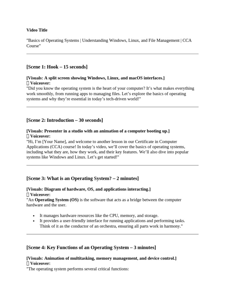 Operating Systems 101: Windows & Linux | PDF | Operating System ...