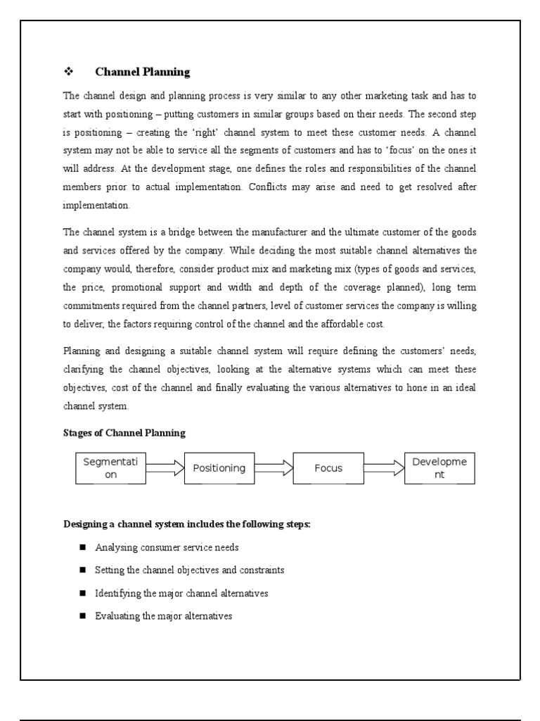 Channel Planning | Download Free PDF | Distribution (Business ...