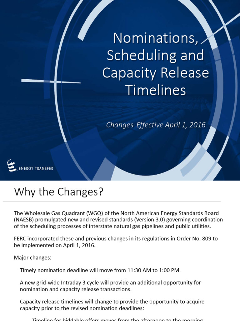 NAESB Gas Nomination Cycle Changes | PDF | Gases | Energy Industry