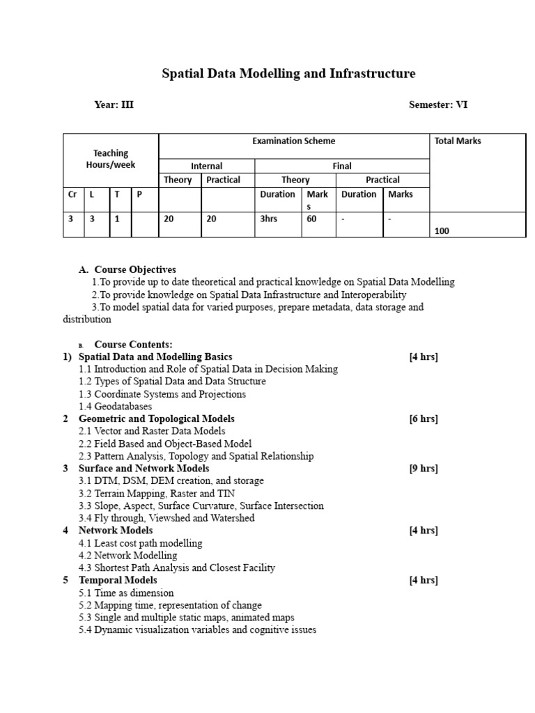 Spatial Data Modelling and Infrastructures | PDF | Spatial Analysis ...