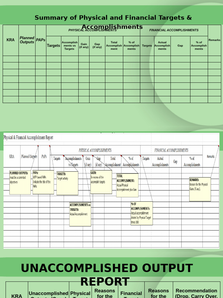 Physical and Financial Accomplishments Report | PDF | Learning
