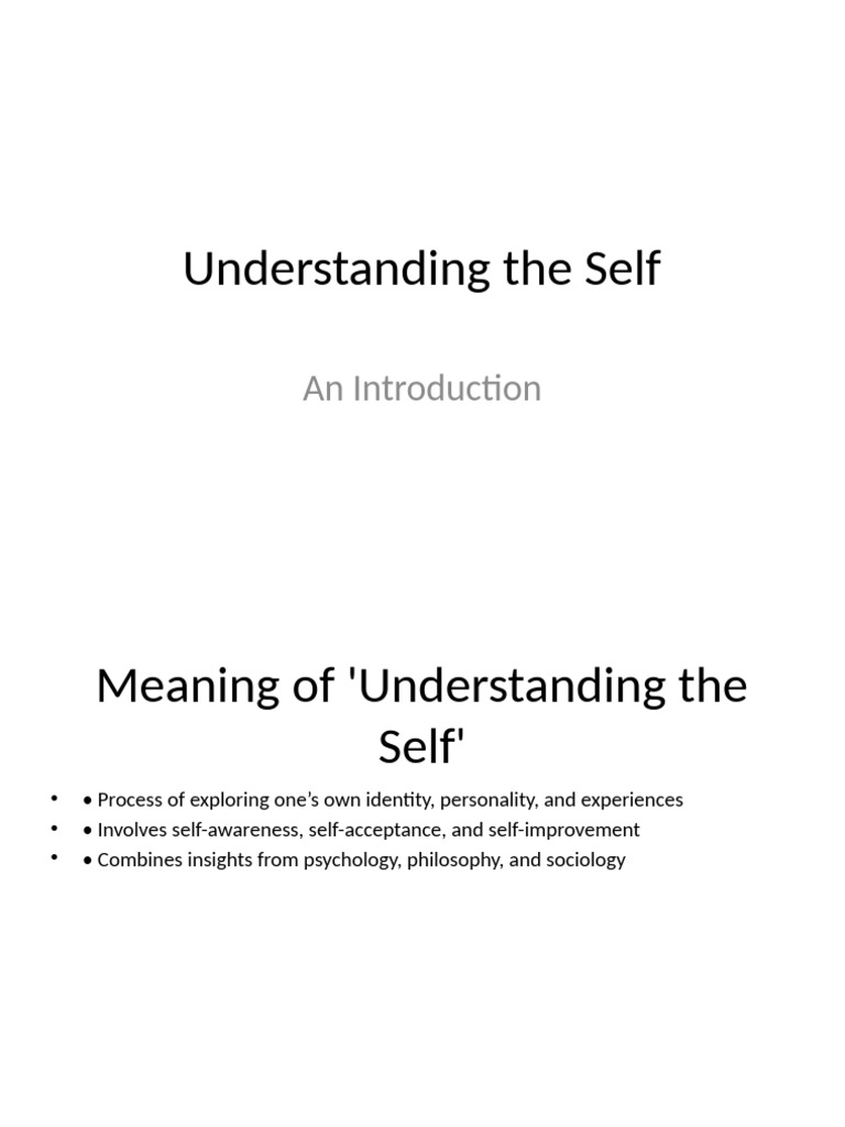 Understanding The Self Intro With Discussion Filipino | PDF