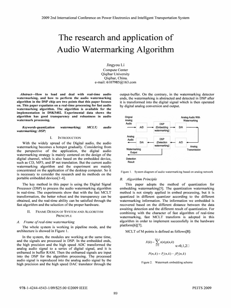 Jingyouli 2009 | PDF | Digital Audio | Digital Signal Processing