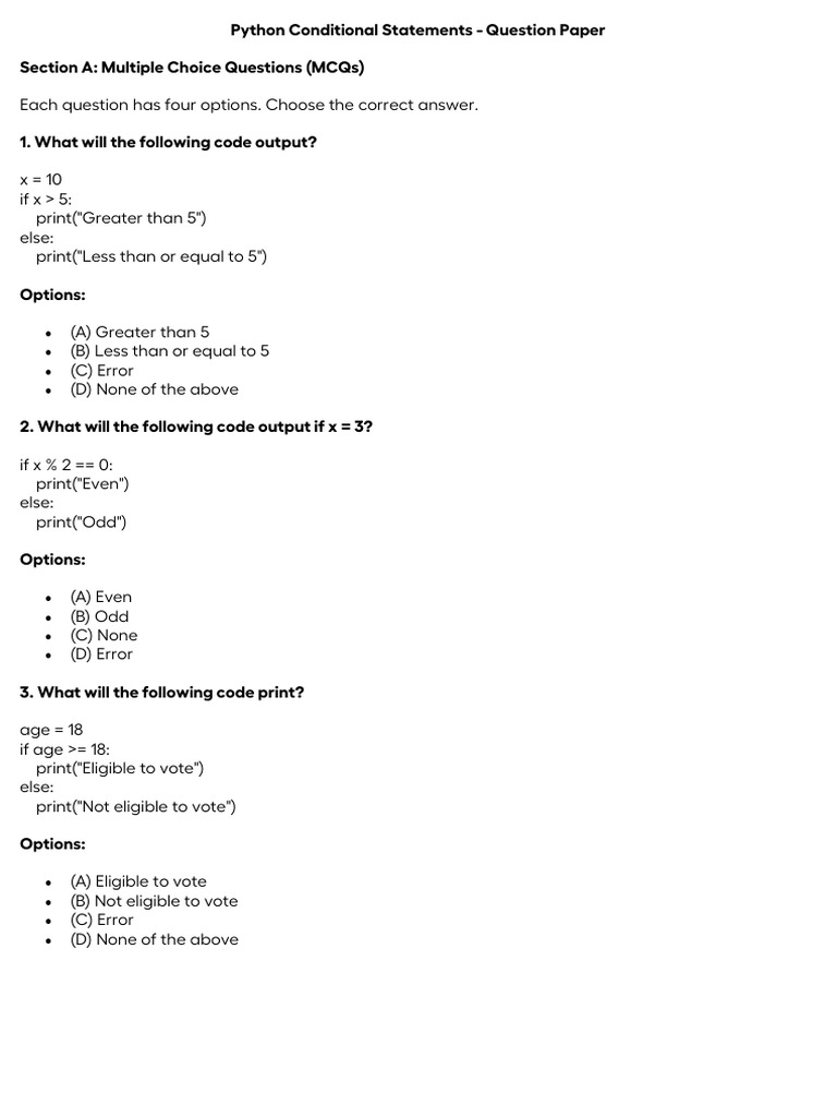Python Conditional Statements | PDF