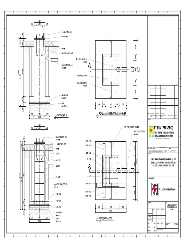 Current Transformer Foundation Details | PDF