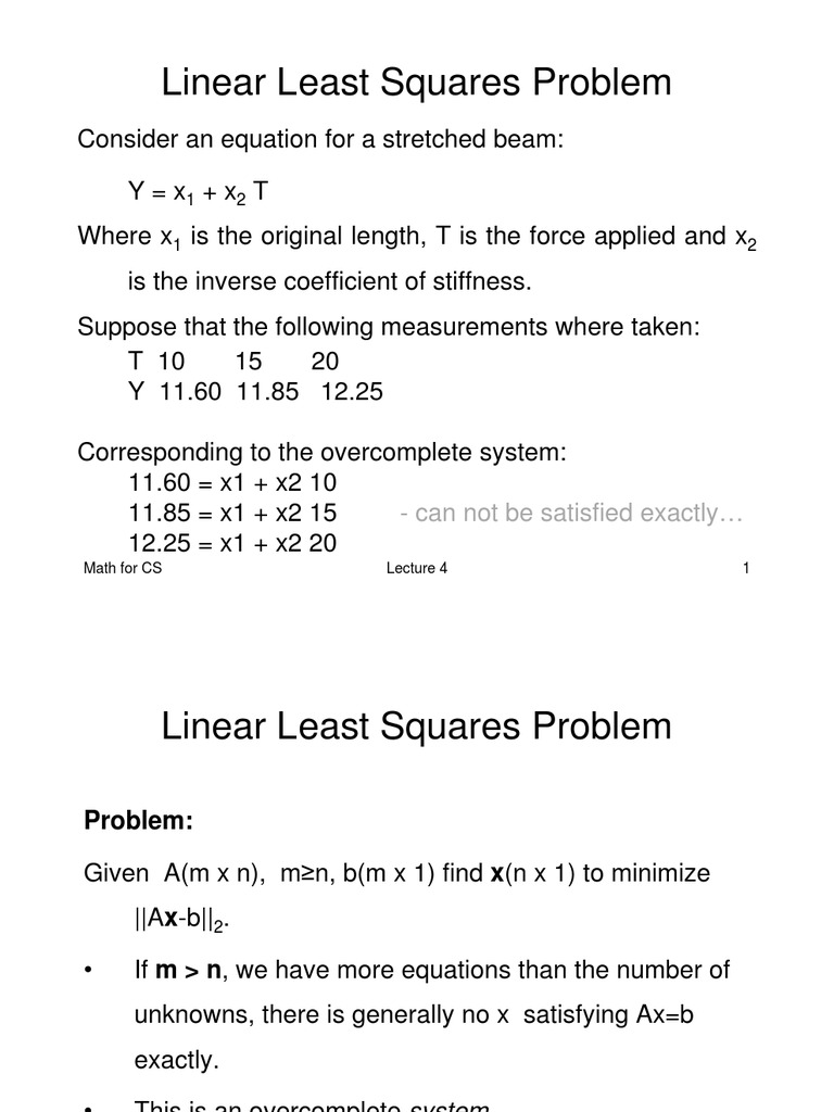 Least Square Equation Solving | PDF | Matrix (Mathematics ...