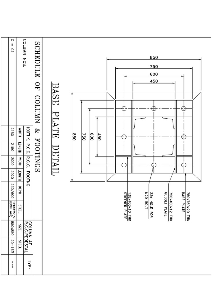 Base Plate Details | PDF