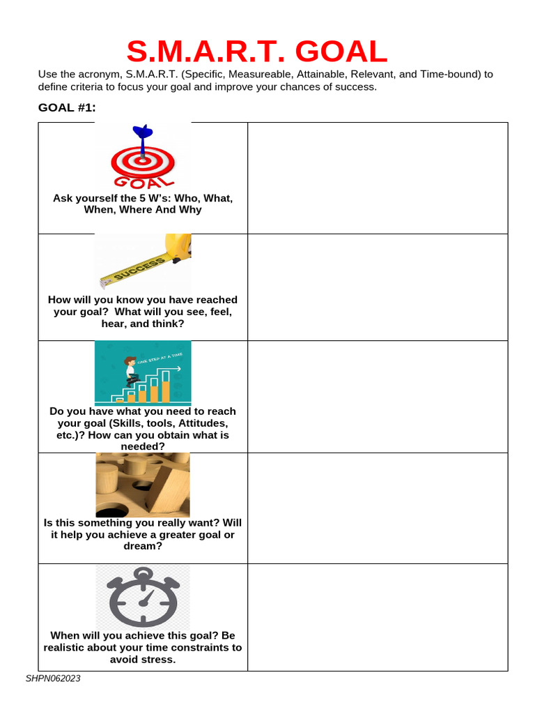 Smart Goal Selfcreate0623 | PDF