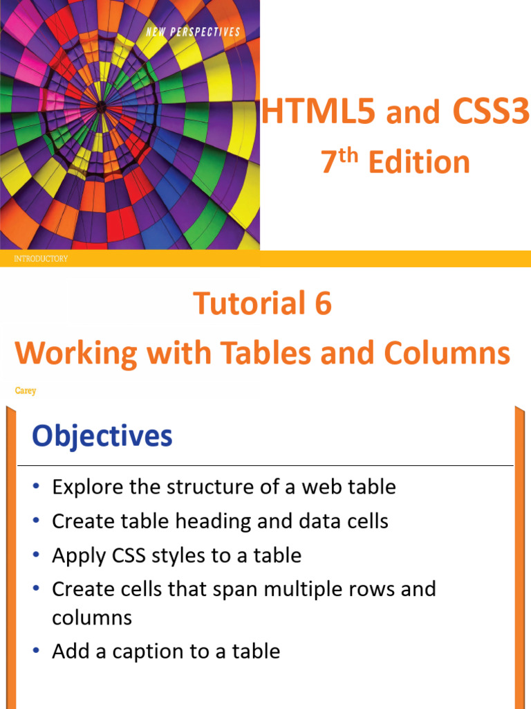 Tutorial 6 - Working With Tables and Columns | PDF | Html Element | Html5