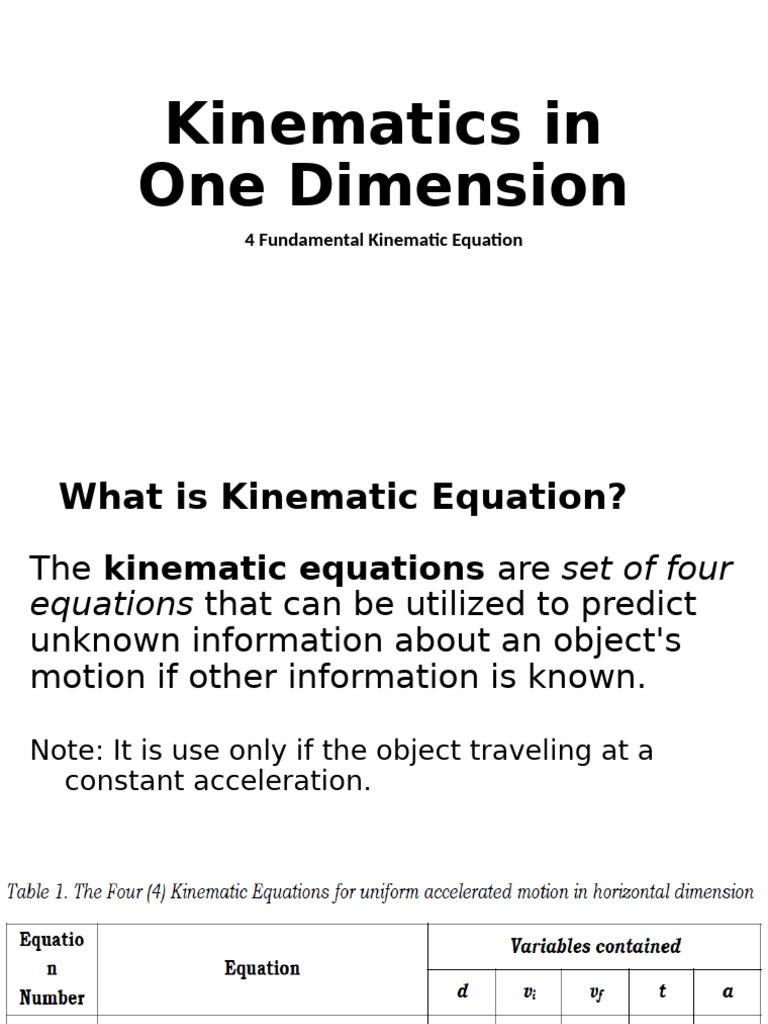 Kinematic Equations Worksheet | PDF
