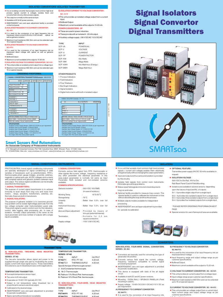 Thermocouple Isolator Specifications | PDF | Thermocouple | Instrumentation