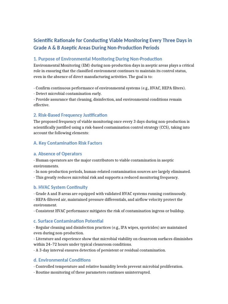 Viable Air Monitoring SOP for Aseptic Areas | PDF | Environmental ...