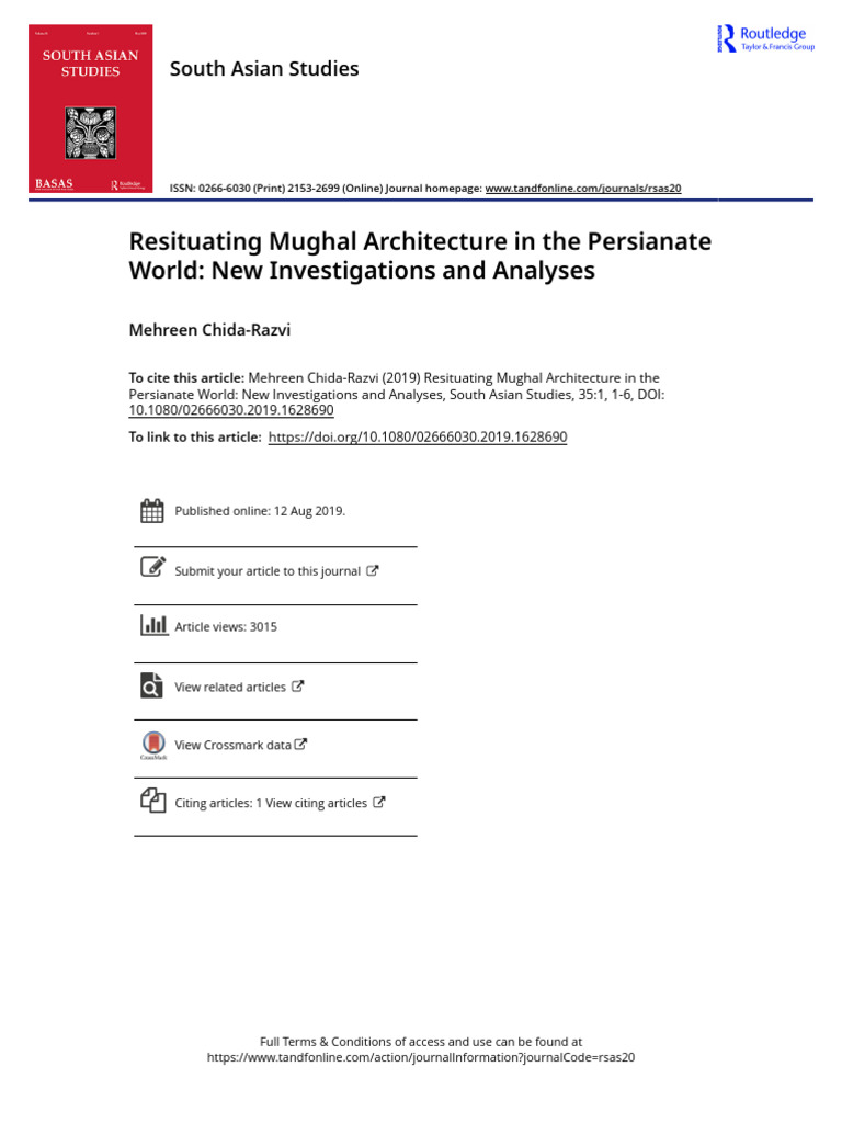 Resituating Mughal Architecture in The Persianate World New ...