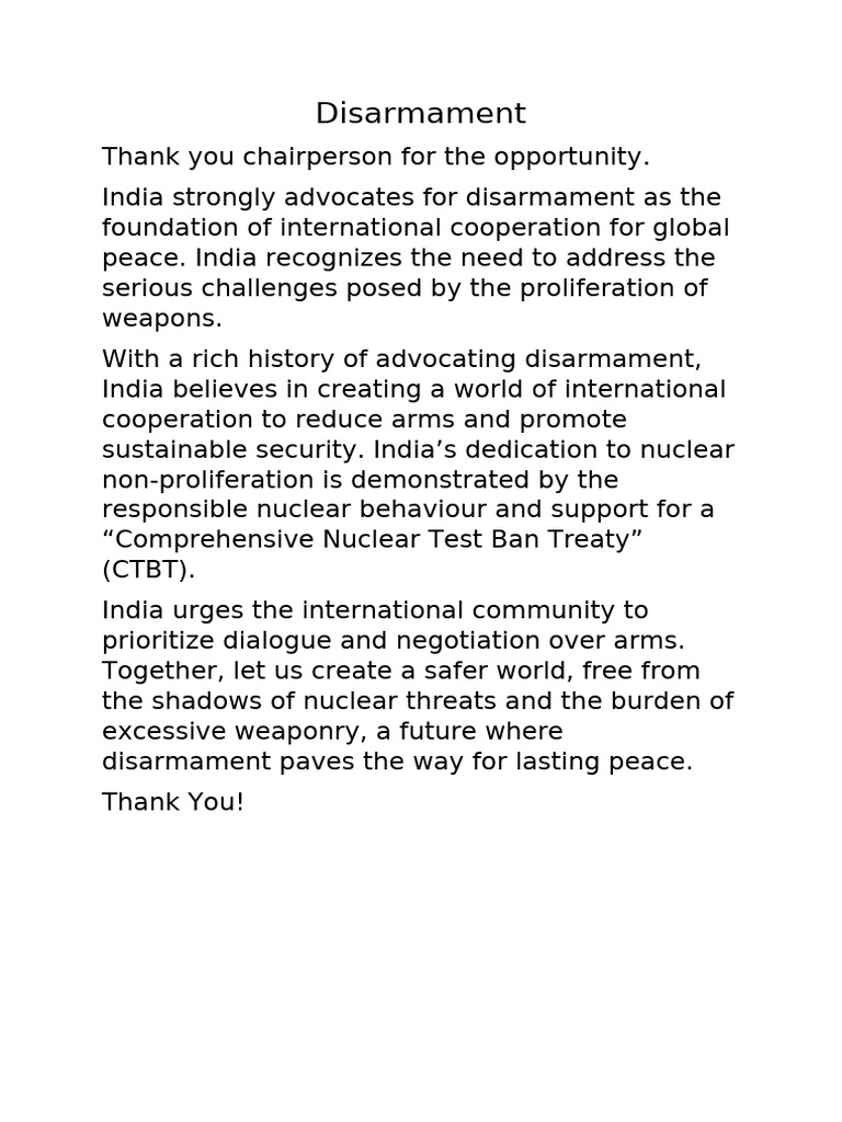 Disarmament | PDF
