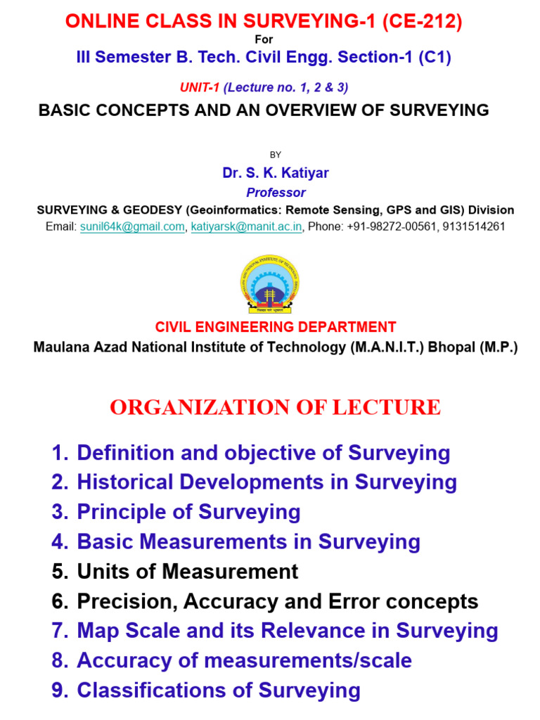 Unit1 BASIC CONCEPTS SURVEY | PDF | Surveying | Accuracy And Precision
