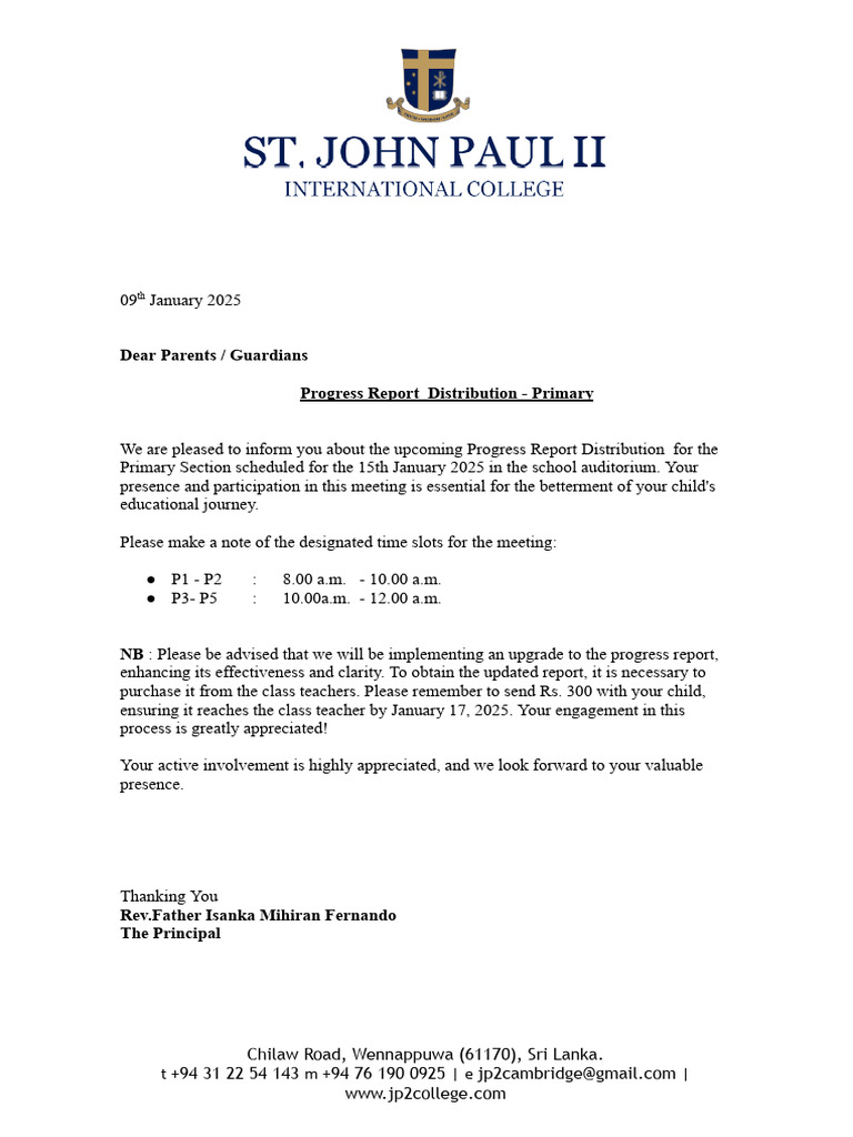 Progress Report Distribution Primary | PDF