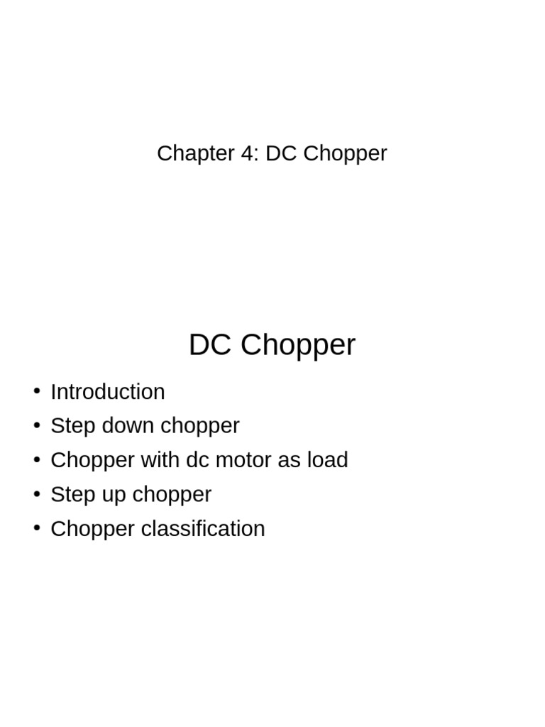 Understanding DC Choppers | PDF | Direct Current | Electronic Engineering