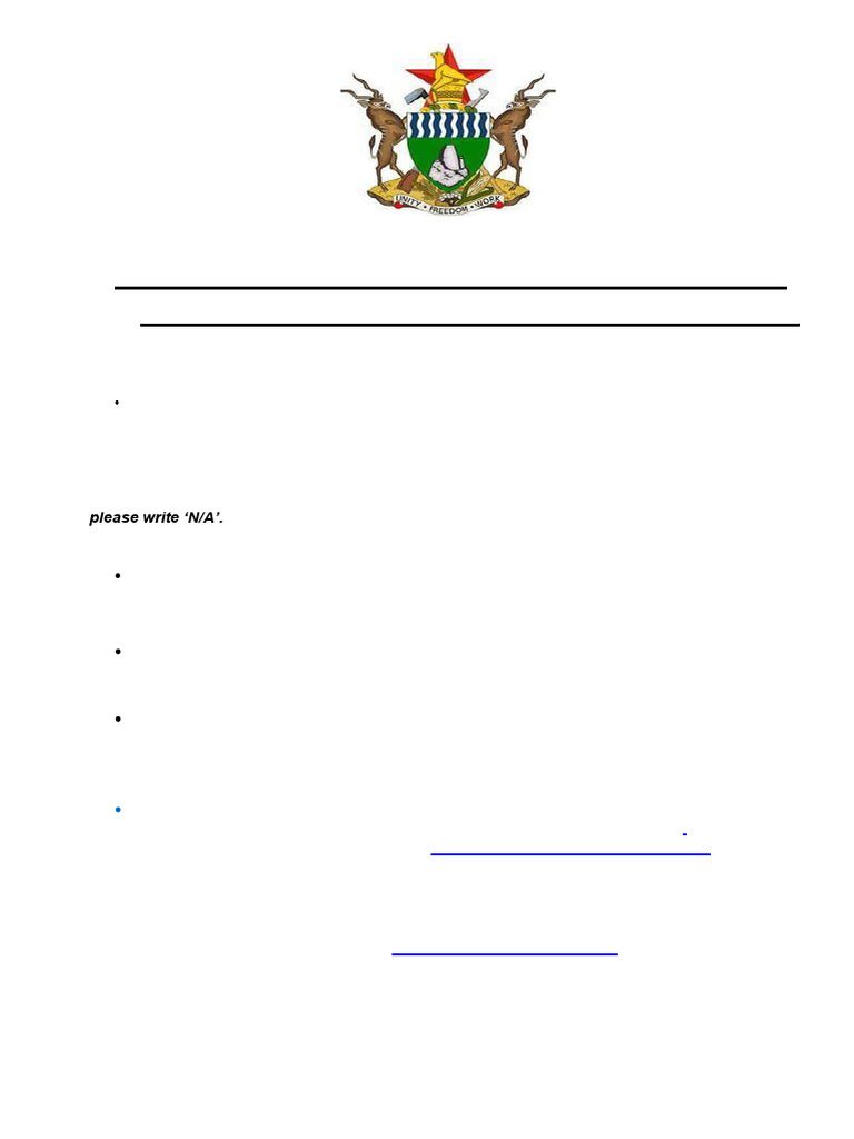 Zimbabwe Agriculture Grant Application Form | PDF | Farms | Agriculture
