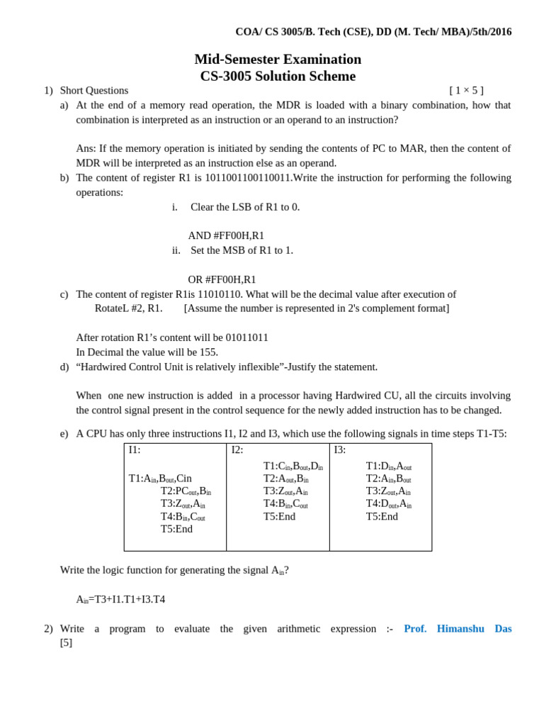 2016 MID-REGU COA SOLUTION | PDF | Office Equipment | Digital Electronics