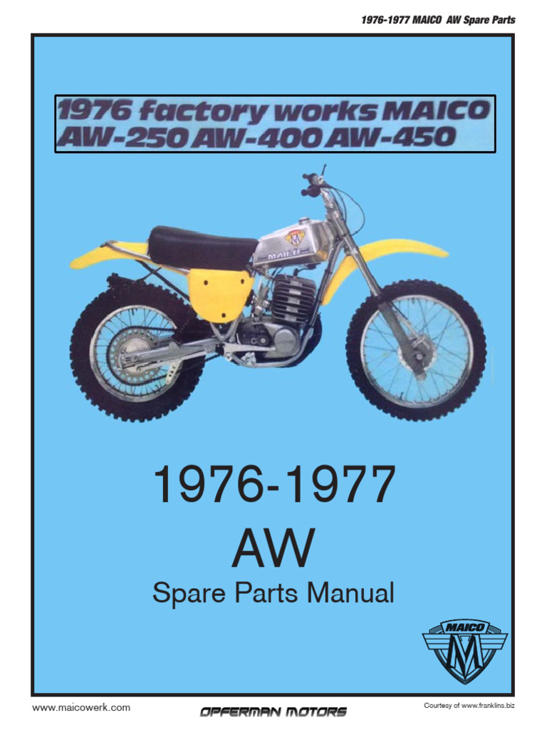 1976-1977 MAICO AW Parts Manual | PDF | Washer (Hardware) | Nut (Hardware)