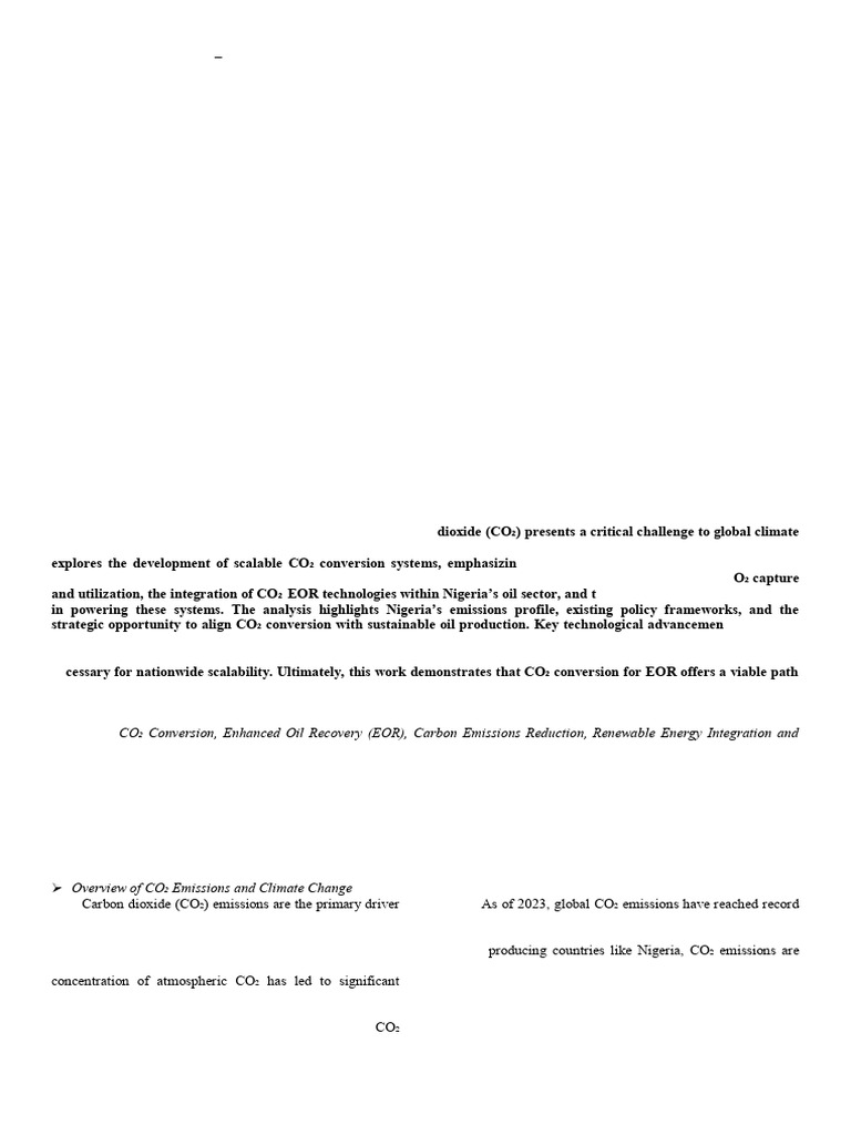CO2 Conversion for Oil Recovery & Emission Reduction | PDF | Enhanced ...
