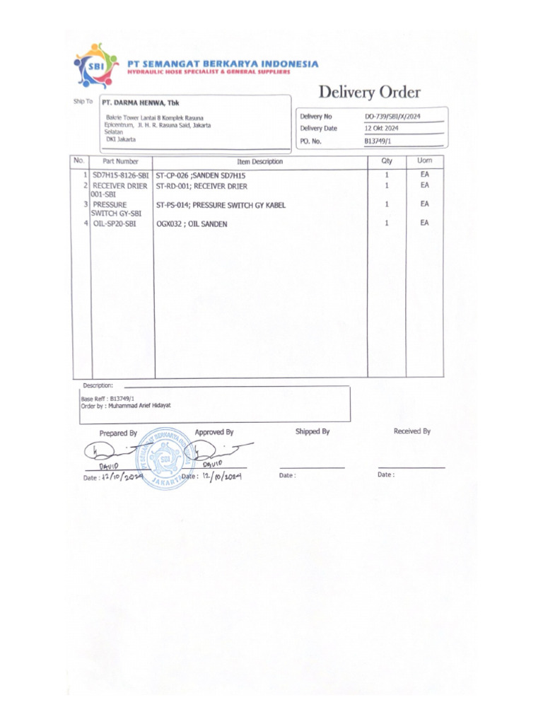 Delivery Order | PDF