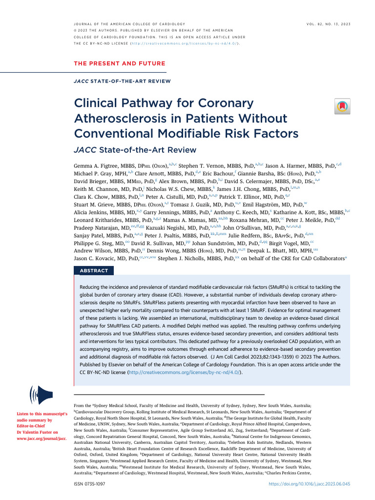 Clinical Pathway for Coronary Atherosclerosis in Patients Without ...