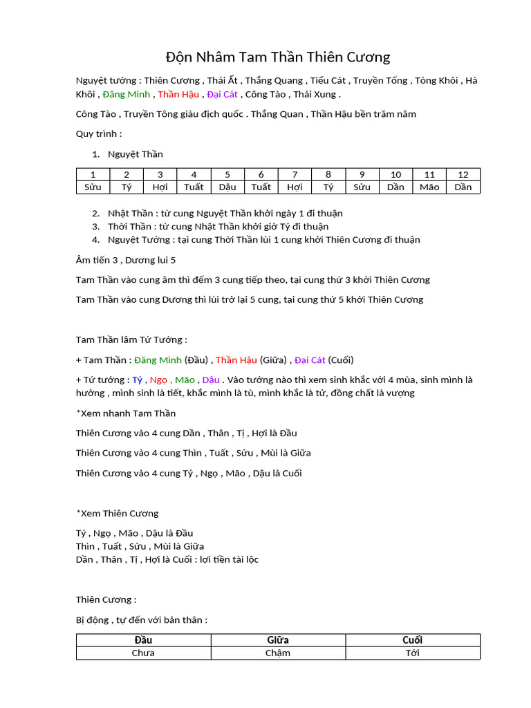 Độn Nhâm Tam Thần Thiên Cương | PDF