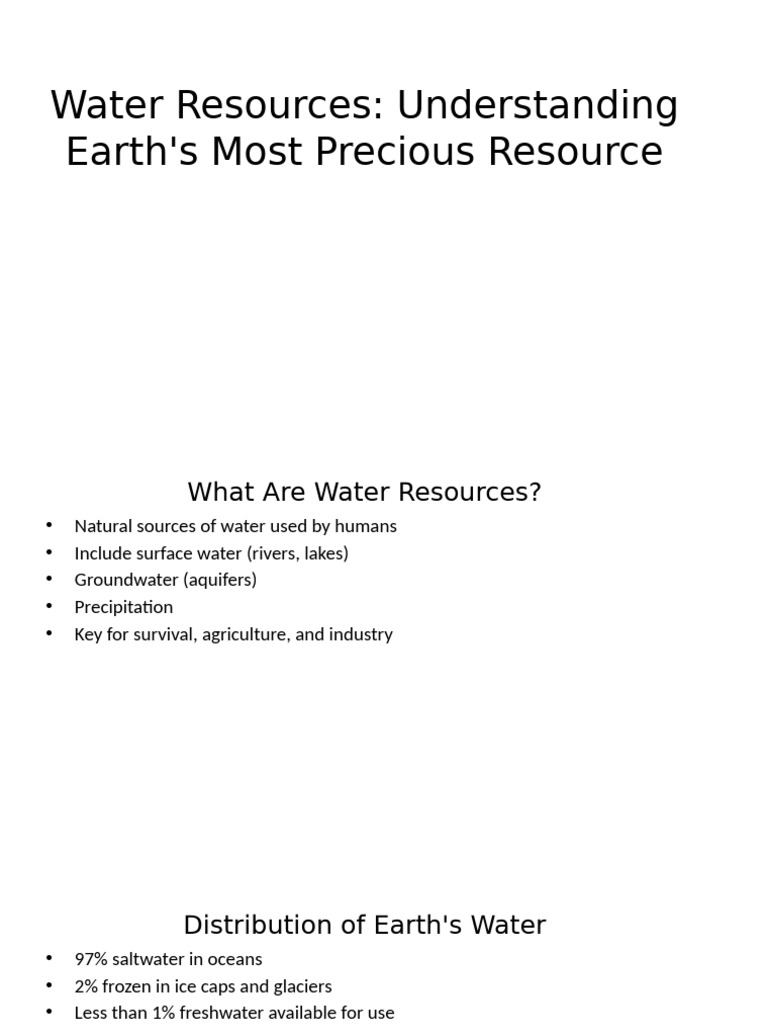 Water Resources Understanding Earth S Most Precious Resource | PDF ...