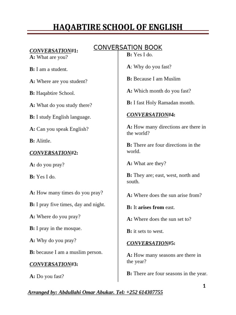 2 - Conversation Book. | PDF | Bedroom | Knowledge