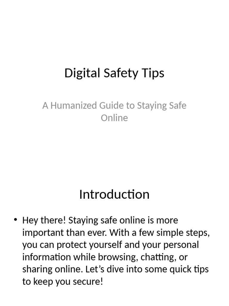 Humanized Digital Safety Tips | PDF