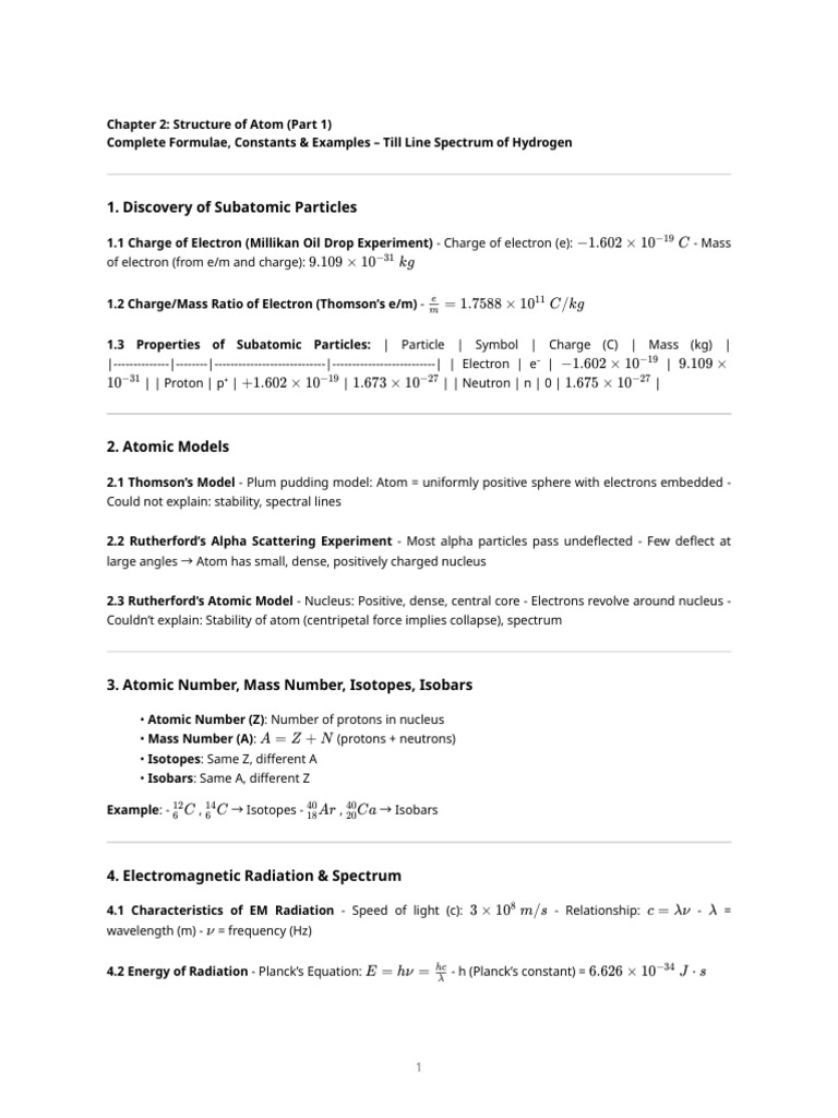 Chapter2 Atomic Structure Part1 | PDF | Electromagnetic Spectrum | Atoms