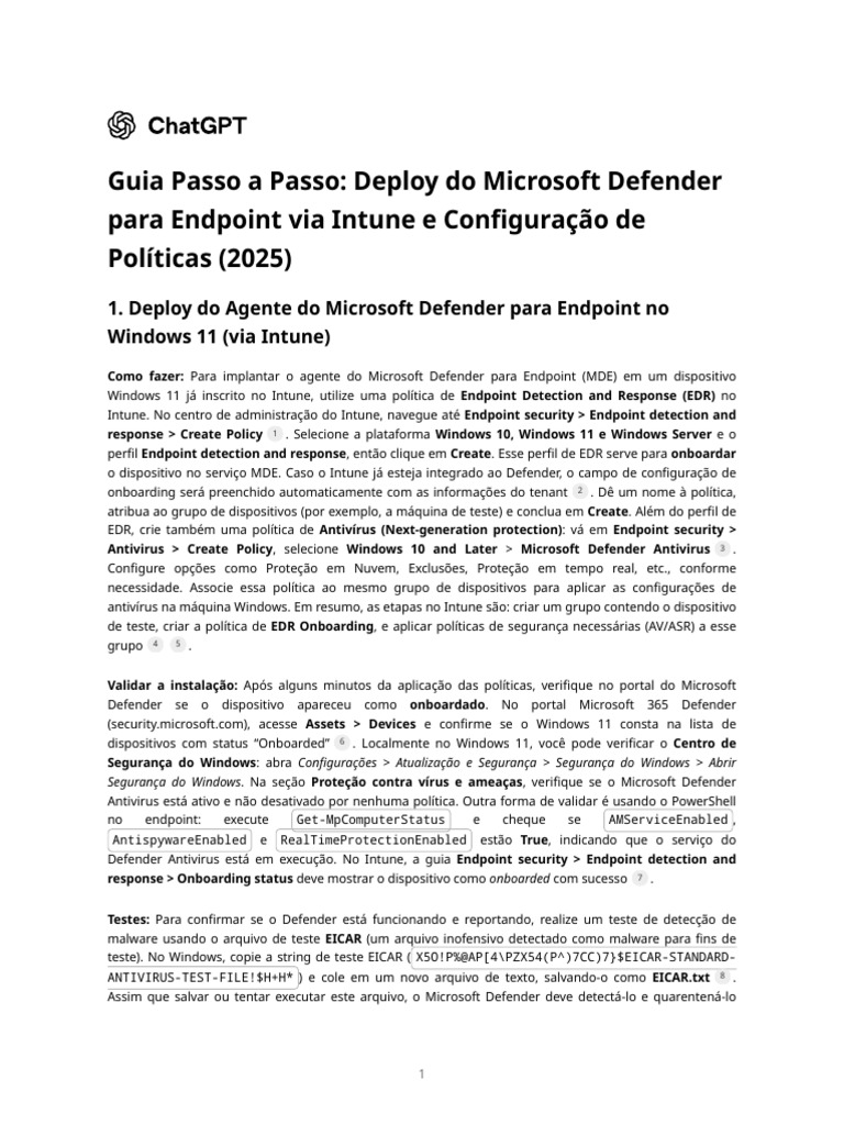 Deploy Do Microsoft Defender para Epp | PDF | Malware | Aplicativo para celular