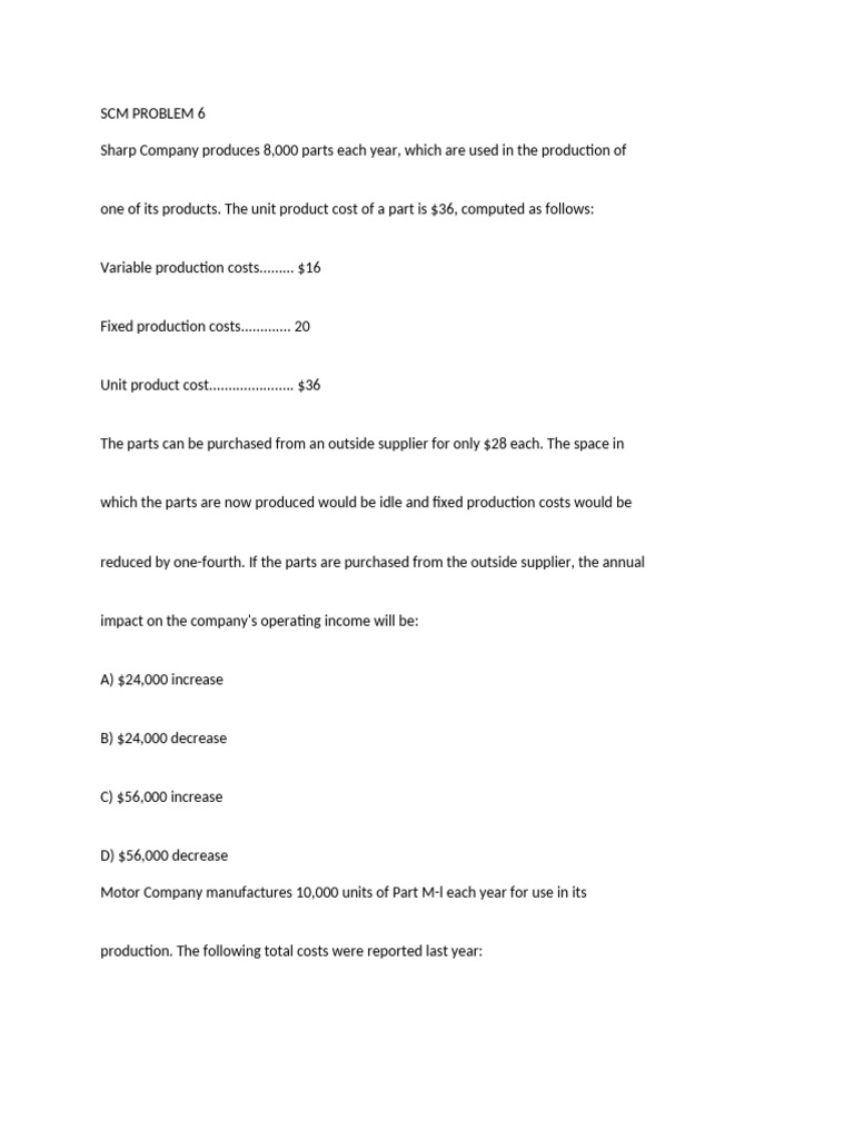 SCM Problem 6 | PDF