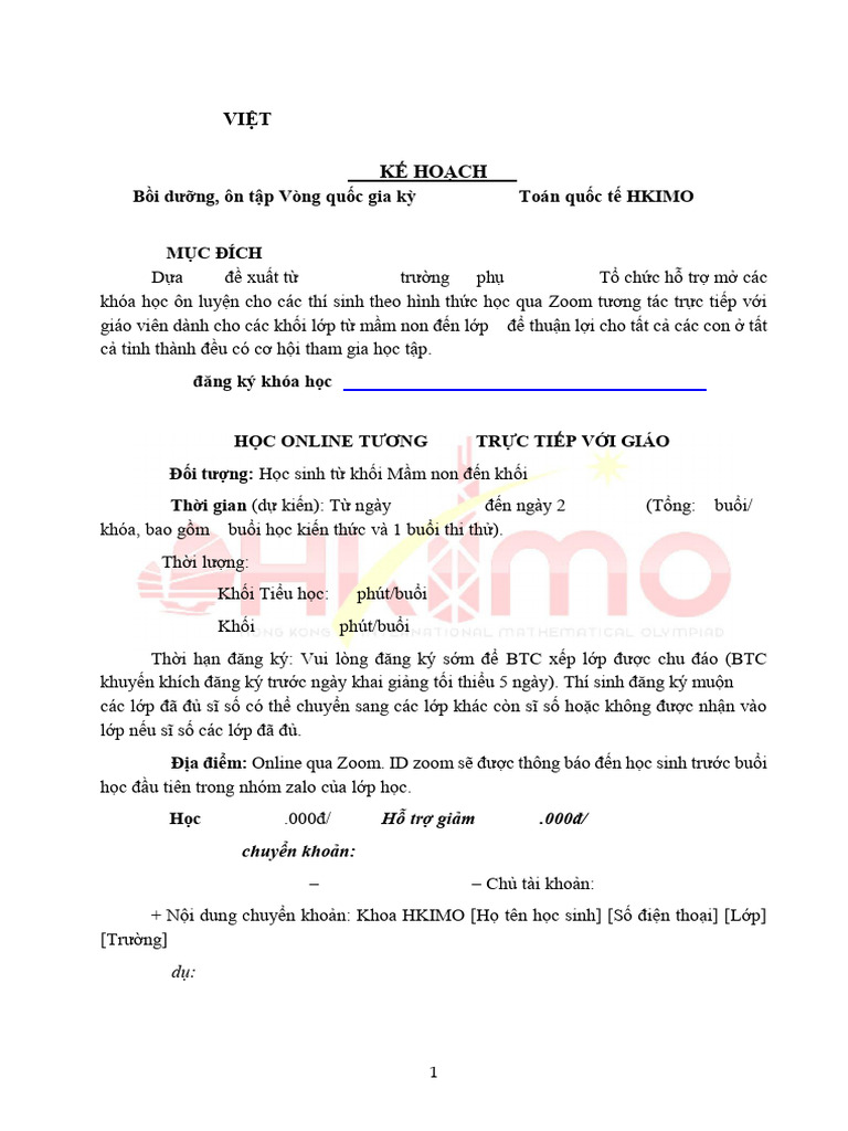 KH Boi Duong, On Tap Vong Quoc Gia HKIMO 2025 | PDF