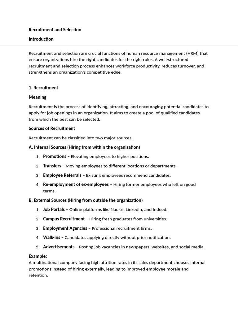 Effective Recruitment and Selection Strategies | PDF | Recruitment ...