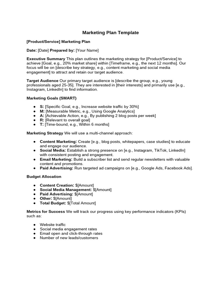 Marketing Plan Template | PDF
