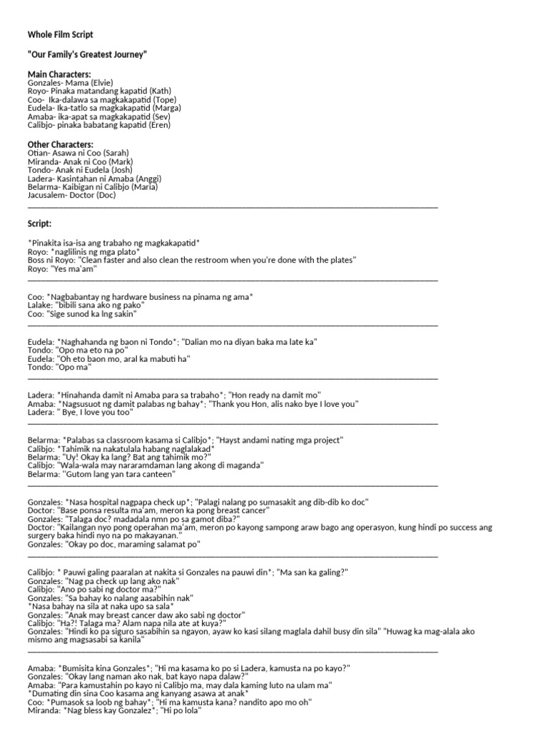 Whole Film Script | PDF