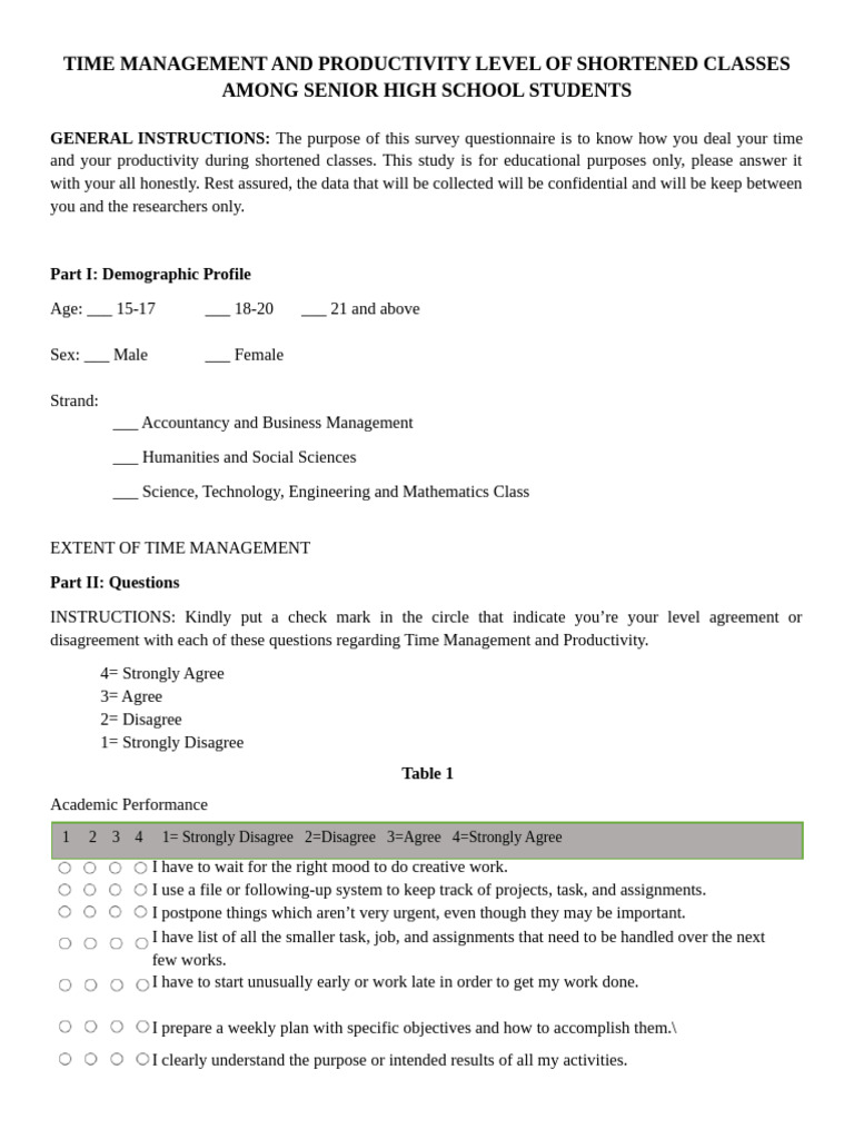Instrument Time Management and Productivity | PDF