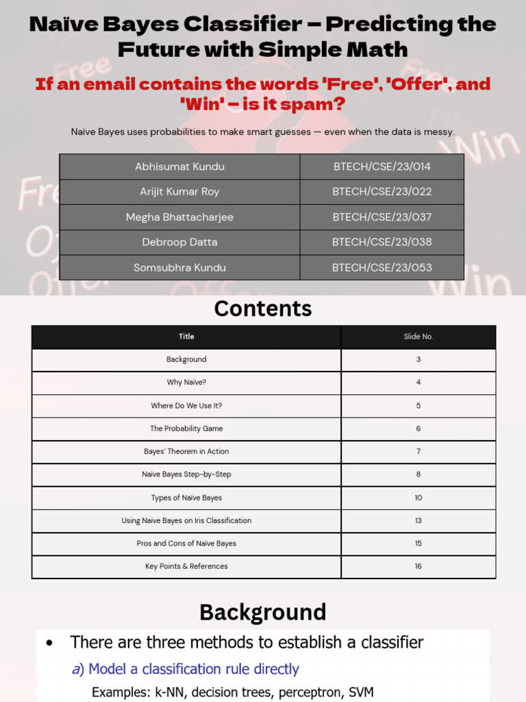 Naive Bayes Classifier 1 | PDF | Probability | Statistics