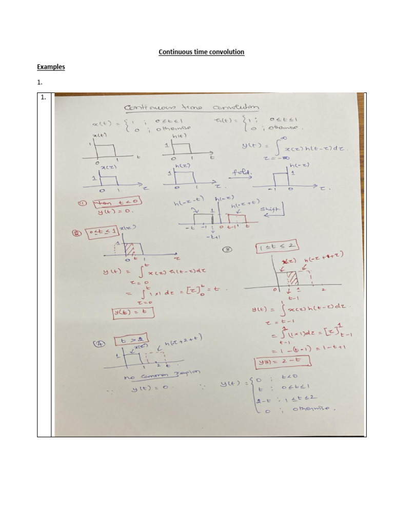Continuous Time Convolution Examples | PDF | Control Theory | Algorithms