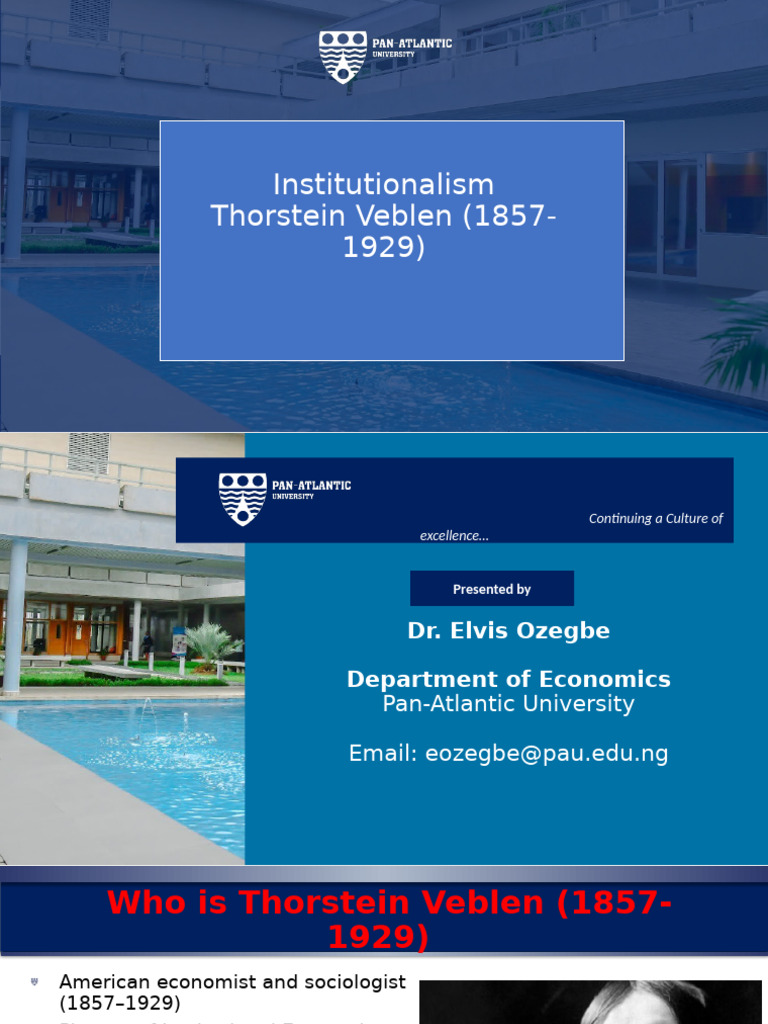 Veblen's Institutional Economics Insights | PDF | Institutional ...