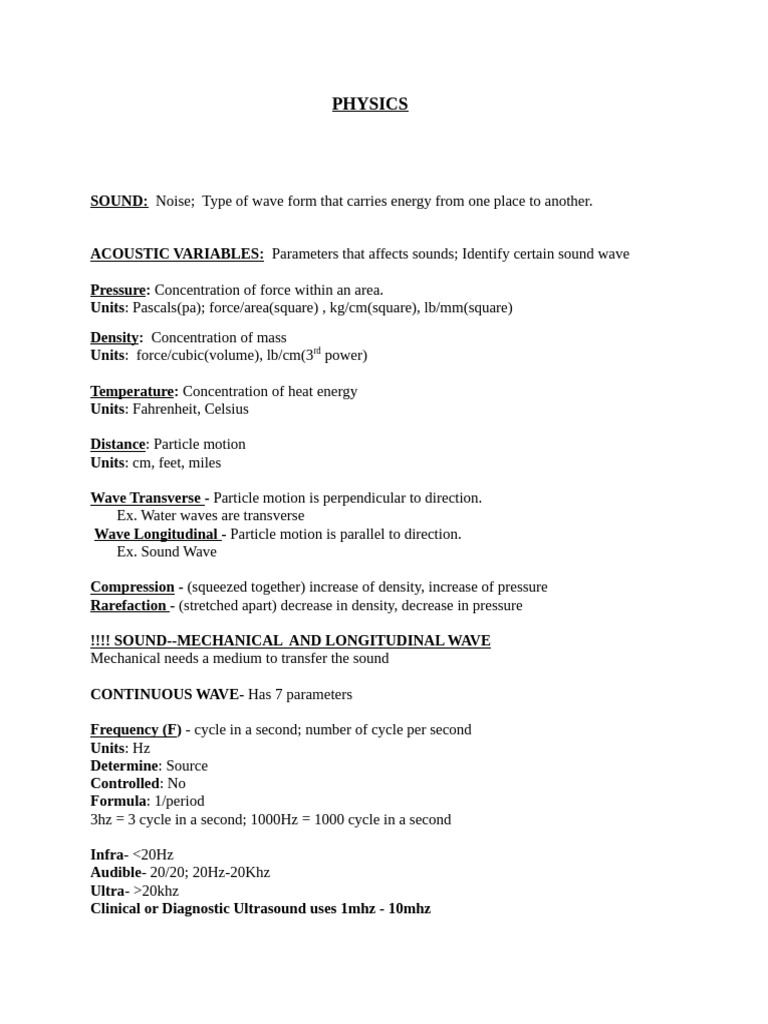 Zoilo Physics Class Notes Pdf Sound Waves 6152