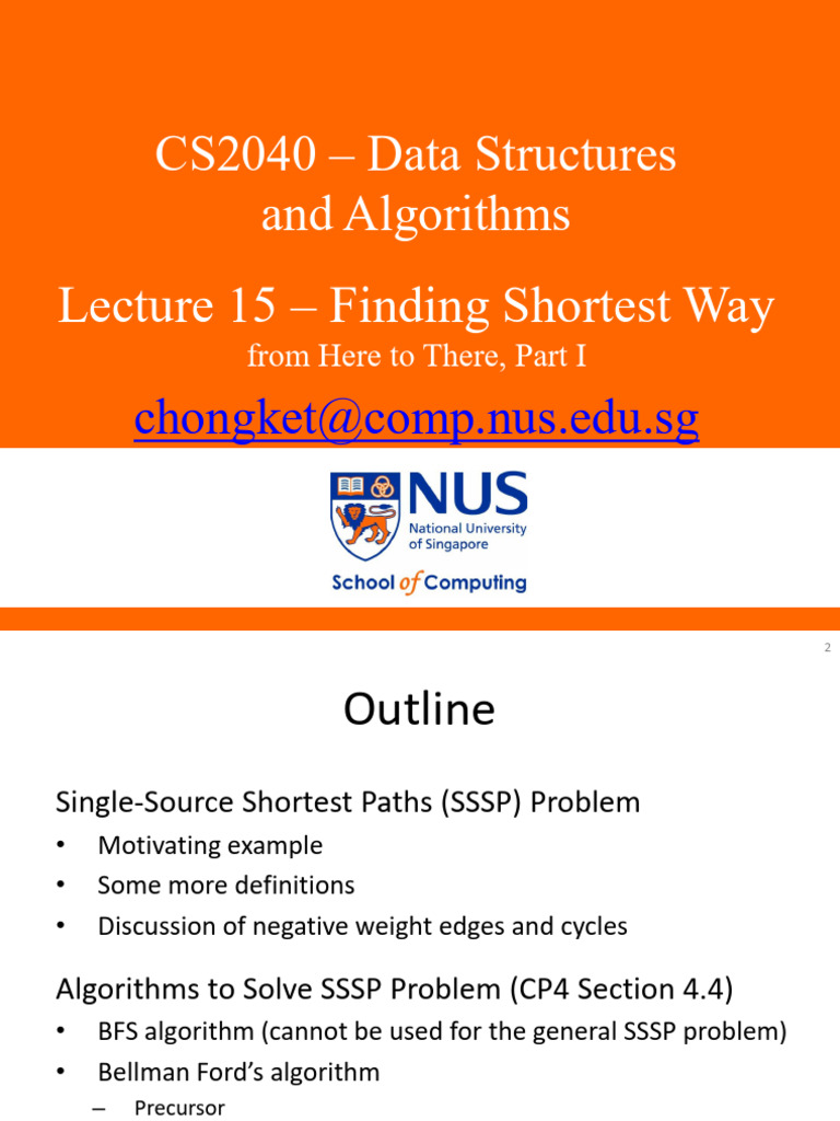 Lecture15 Shortest Way - Part1 | PDF | Algorithms | Theoretical ...