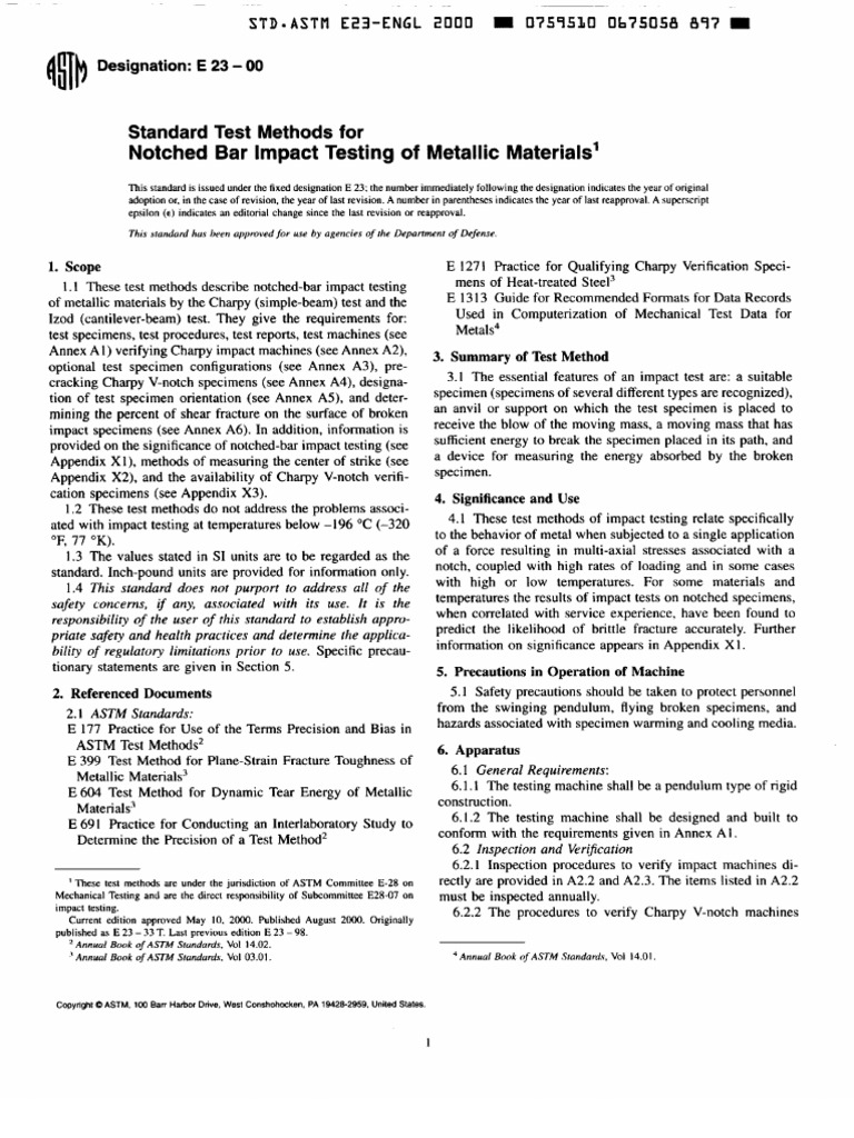 Astm E23 Charpy 2007 | PDF