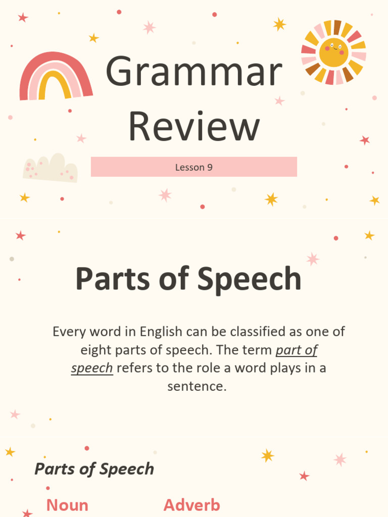 Lesson 9 - Grammar Review | PDF | Noun | Adverb